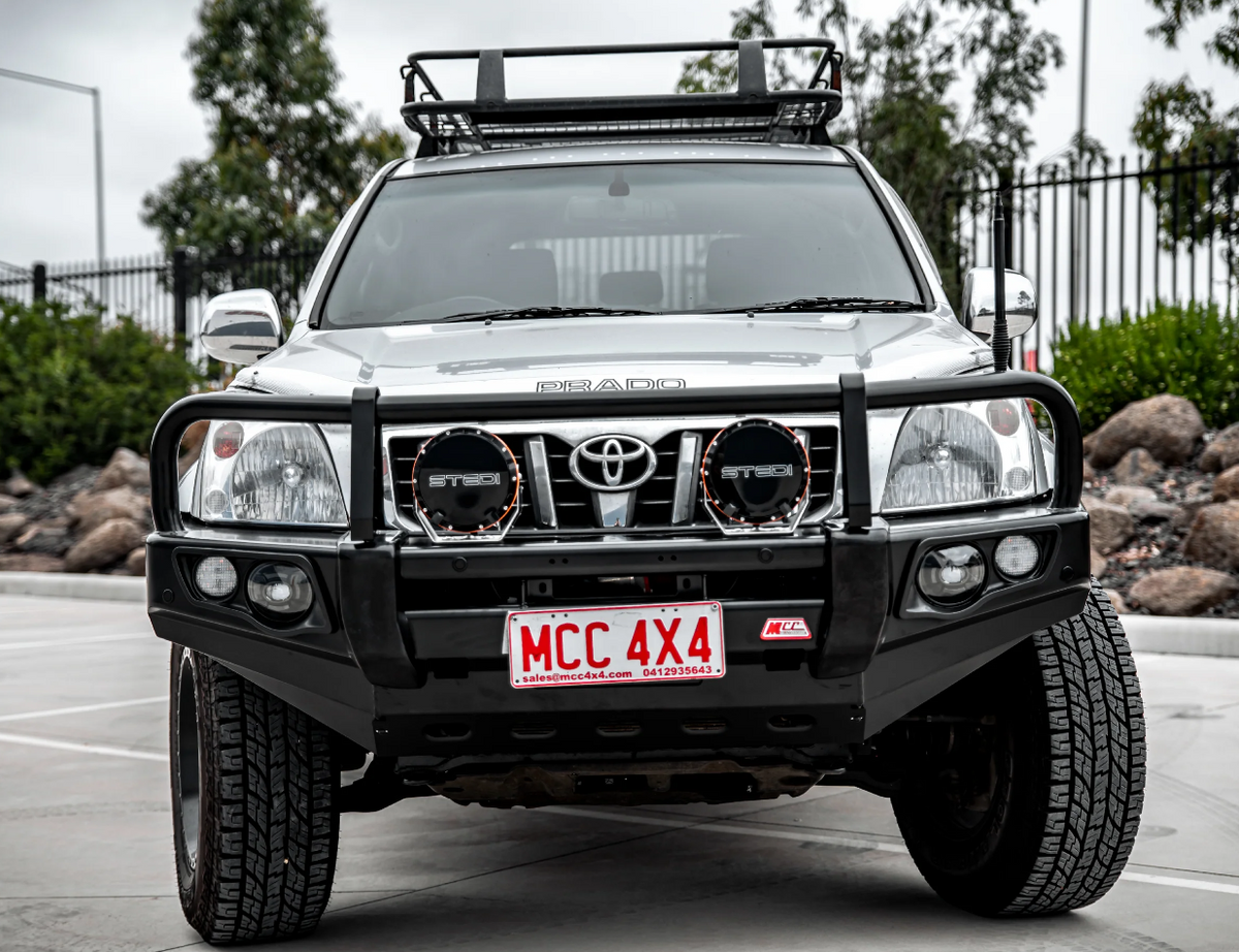 MCC 4X4 Prado 120 2002-2009 707-02 Falcon Bull Bar Black A-Frame Packa ...