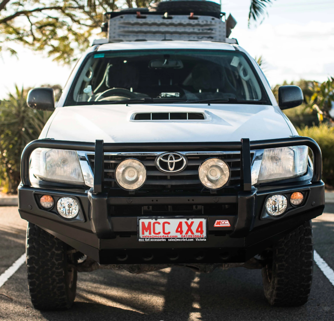 MCC 4X4 Hilux KUN26R 2012-2015 707-02 Falcon Bull Bar Black A-Frame Pa ...